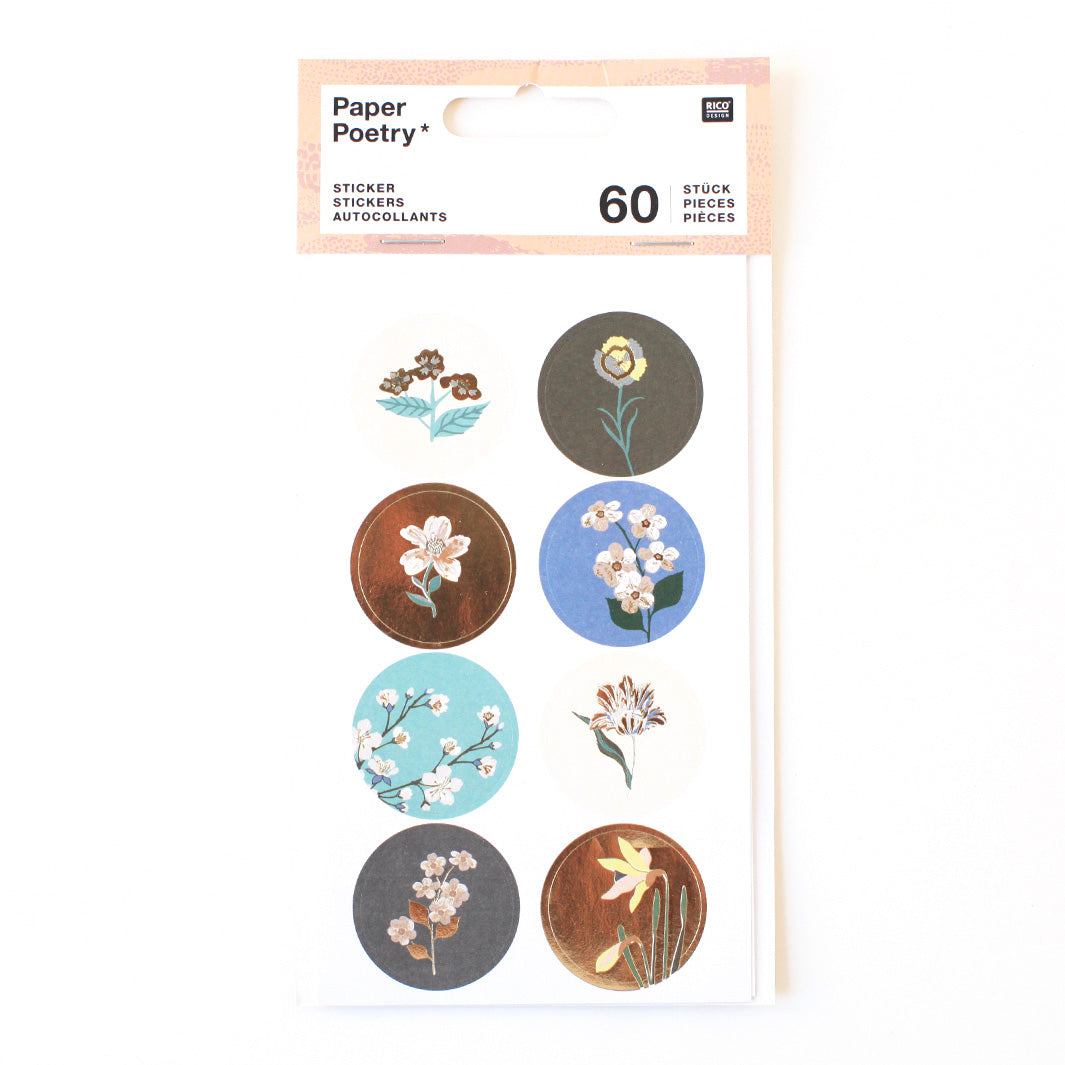 4 Sheets of 60 stickers - Chic Flowers – Adeline Klam